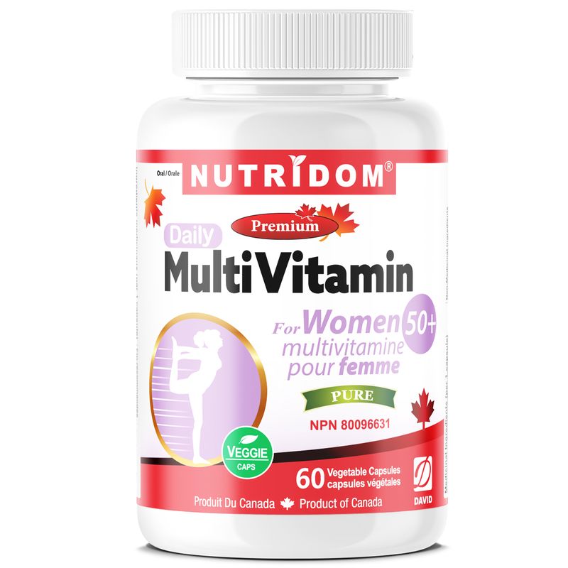 Nutridom Multivitamin for Women 50 and Over | 60 Vcaps | Made in Canad