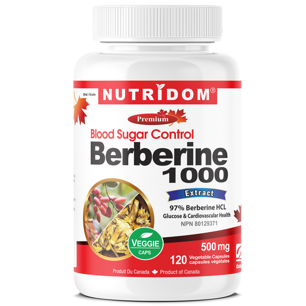 Nutridom Berberine HCL 500mg | Extracted from Barberry Root | 120 Vcap