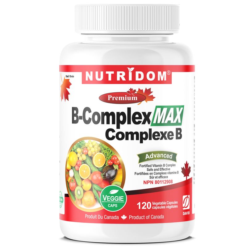 Nutridom Vitamin B-Complex MAX (120 Veggie Capsules)