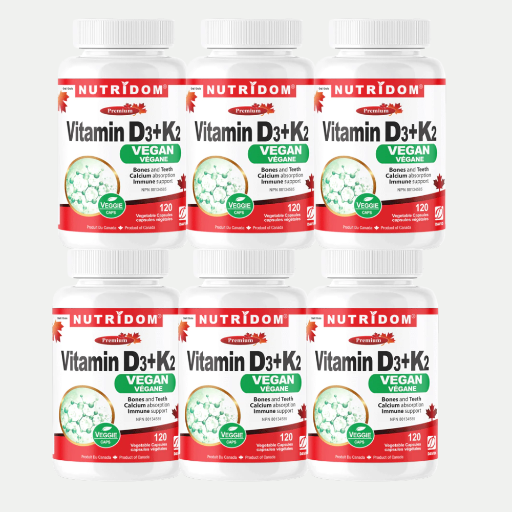 Nutridom Vitamin D3+K2 Vegan | Sourced from Lichens & Natto | Made In