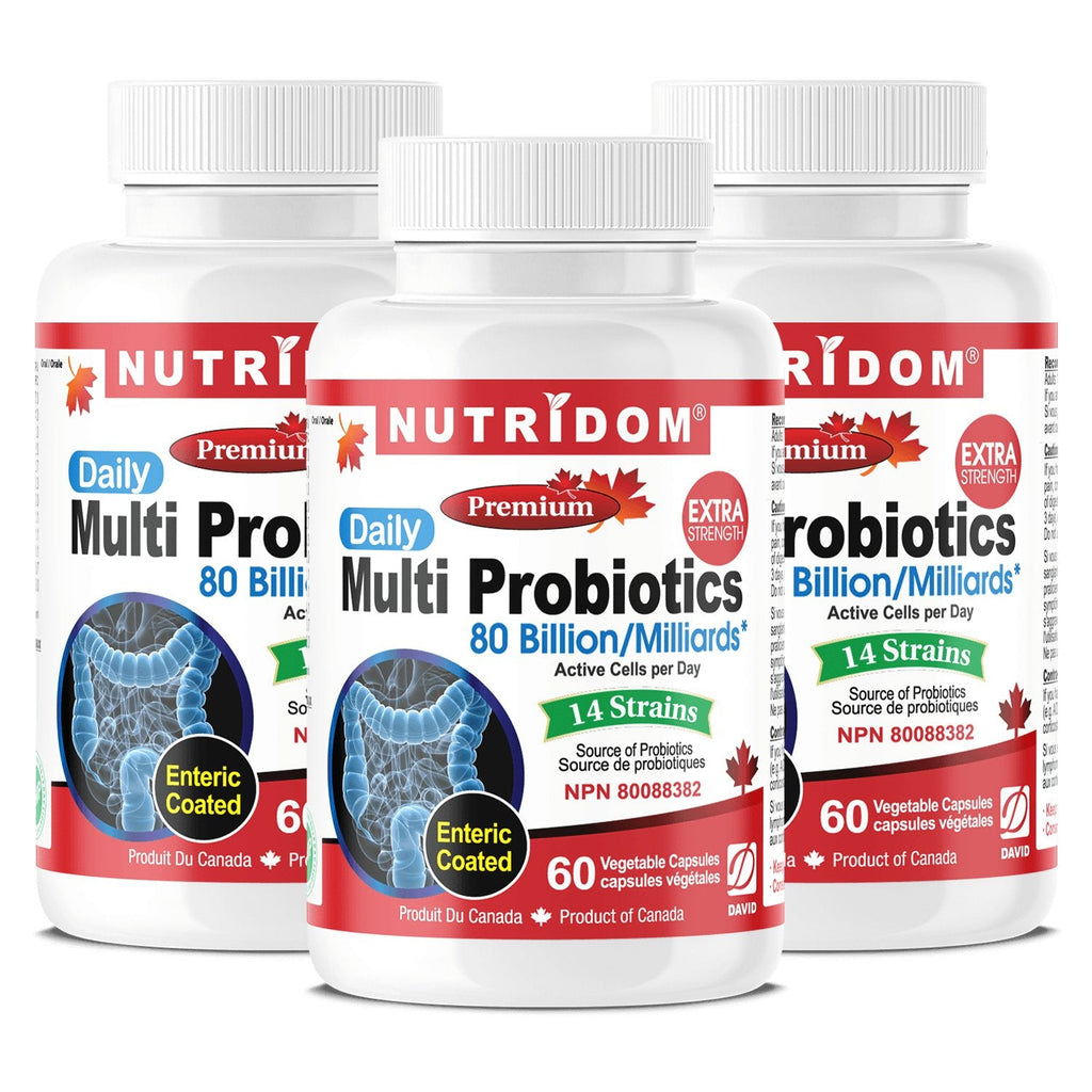 Nutridom Multi Probiotics, 80 Billion, 14 Strains - 3 PACK