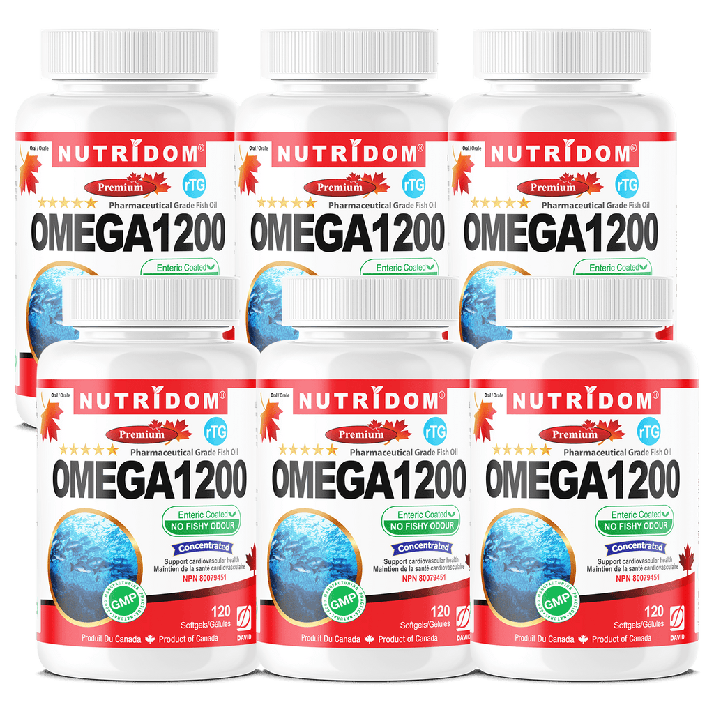 Improve Your Health with Nutridom Omega 1200 (rTG Omega 3) Fish Oil - 6 ...